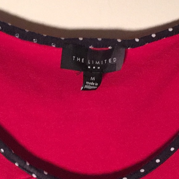 The Limited | Tops | The Limited Red Tank With Blue Polka Dot Trim ...
